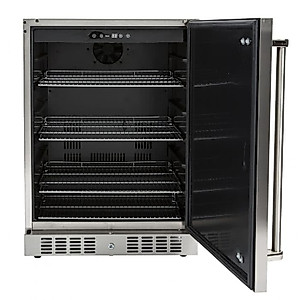 Coyote 24-Inch Outdoor Rated Compact Refrigerator, Right Hinge, 5.5 Cu. Ft., C1BIR24-R