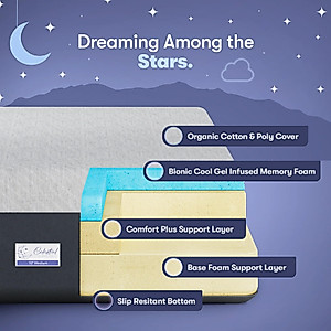 Celestial Sleep Gel Memory Foam Mattress in a Box, Made in The USA, CertiPUR-US Bed, 10 inch Medium - Twin