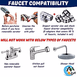 AVAbay® Sink Faucet Handheld Bidet Sprayer for Toilet I Bidet Attachment for Warm & Cold Water I Long 80" Hose Perfect for Feminine Hygiene, Cloth Diaper, Bathroom Toilet Cleaning