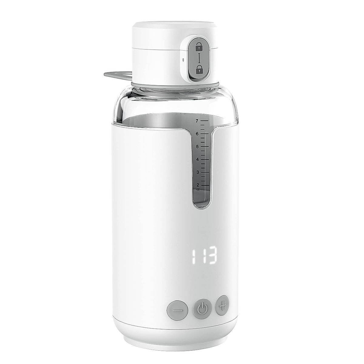 bopopo Portable Water Warmer for Formula,Milk,Precise Temp Control,Battery Powered Instant Warmer for Travel,8 Ounce,Smart Wireless Baby Flask for Car,Airplane Journey,White