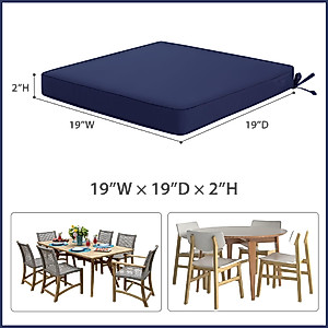 Favoyard Outdoor Chair Cushions 19"W x 19"D x 2"T Set of 4 Patio Chairs Cushions 3-Year Fade Resistant & Waterproof Cushions for Outdoor Furniture with Hidden Zipper, Attach Straps for Dining Chairs