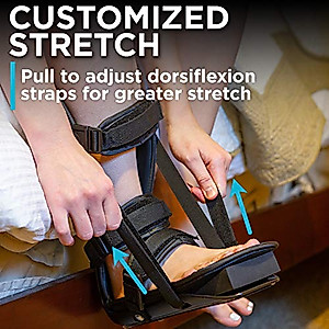 BraceAbility Sleeping Stretch Boot - Plantar Fasciitis Night Foot Splint Adjustable Achilles Tendonitis Brace for Fascia, Tendon and Calf Stretching, Heel and Bone Spur, Arch Pain Treatment (Medium)