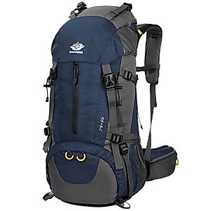 WoneNice 50L(45+5) Waterproof Hiking Backpack - Outdoor Sport Daypack with Rain Cover