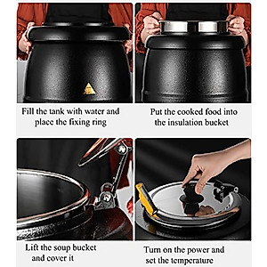 10.5 Quarts Soup Kettle Warmer with Hinged Lid, Commercial Countertop Food Kettle Warmer