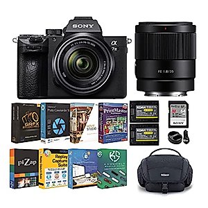 Sony Alpha a7 III Full Frame Mirrorless Digital Camera with 28-70mm OSS and 35mm f/1.8 Large Aperture Lens Bundle (6 Items)