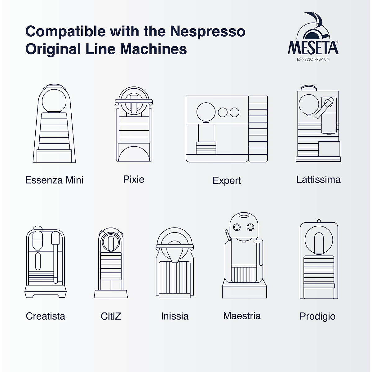Nespresso Compatible Meseta Coffee Capsules . 100 Capsules of Gourmet Organic(European certified) 100% Arabica Coffee Espresso Compatible with Nespresso Machine