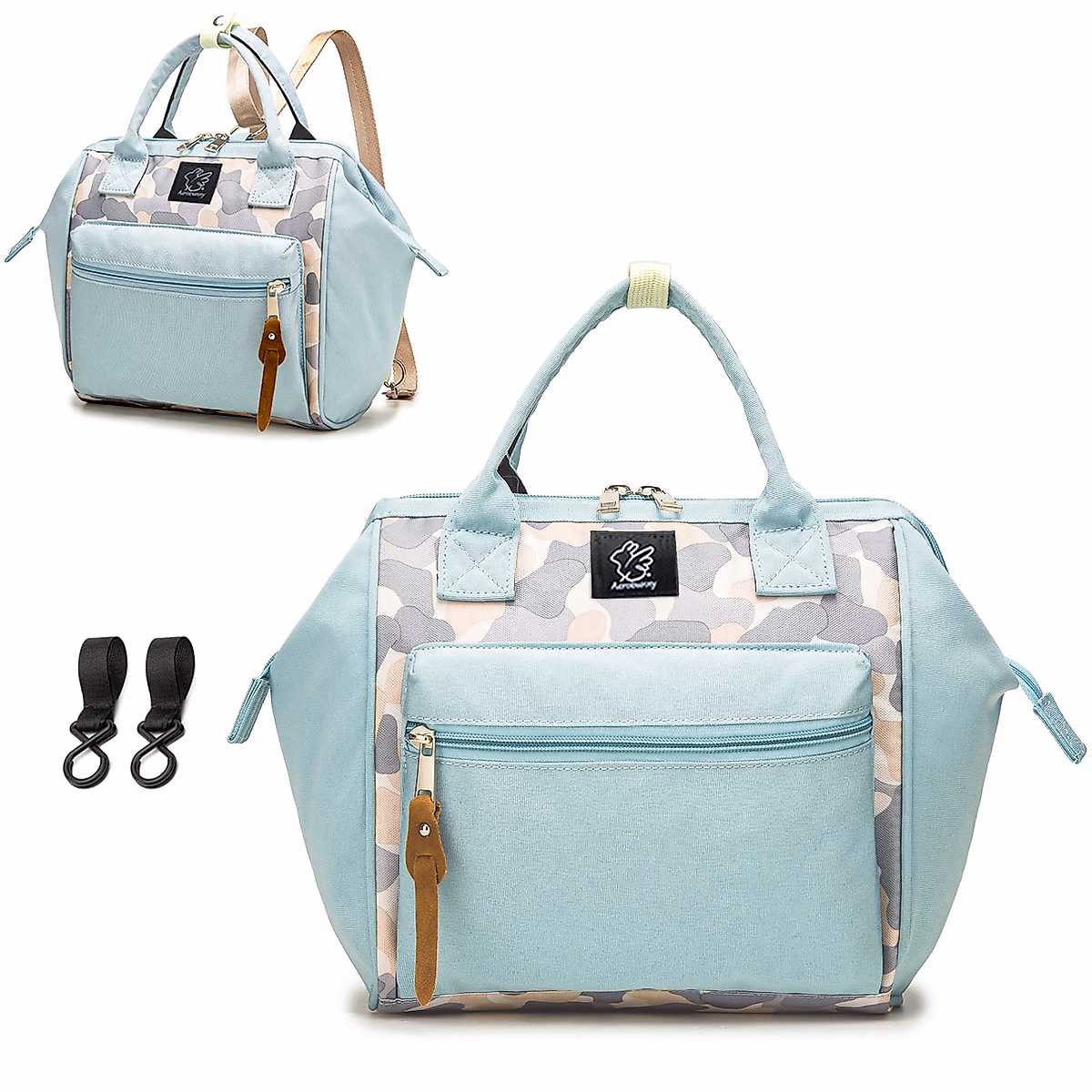 Aerobunny Small Diaper Bag Tote for Mom Dad - Mini Diaper Bag Backpack Mommy Bag Include Insulated Pocket