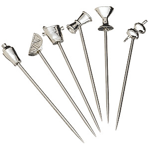 Prodyne Stainless Steel & Pewter Martini Picks (Set Of 6),Silver