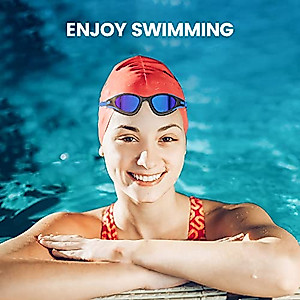 NEEZUKAR Swim Goggles,Anti Fog Swimming Goggles UV Protection No Leaking for Adults Men Women Youth (Blue)