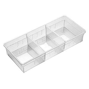 Chris.W Desk Drawer Organizer Tray with Adjustable Dividers, Multi-Drawers for Makeups, Utensil, Pens, Flatware and Junks - Set of 4 (2 Large + 2 Small) 10.24 Inch Length
