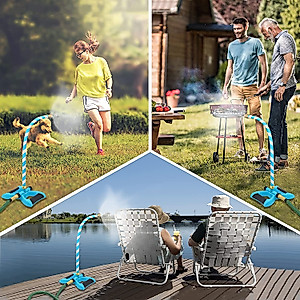 KootesDay Stand Patio Mister, Misting Cooling System Flexible Misters for Outside Patio for Pool BBQ Cooling Kids Water Playing