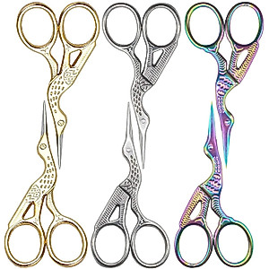 YOOHUA 6PCS Stork Scissors, Crane Design Sewing Scissors Stainless Steel Tip Dressmaker Shears DIY Tools for Embroidery, Craft, Needle Work, Art Work