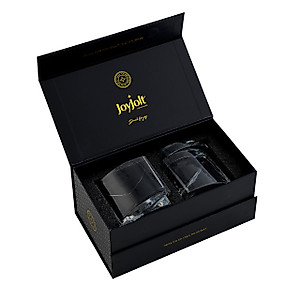 JoyJolt Aqua Vitae Premium Whiskey Glass Set of 2. Triangle Whiskey Glasses with Off Set Base. Old Fashioned Rocks Glasses for Scotch and Bourbon. Whiskey Tumbler Gifts for Men.