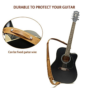 Jeereal Full Grain Genuine Leather Classic Retro Guitar Strap for Electric, Acoustic, and Bass Guitars (Dark Brown)
