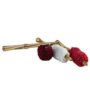 Nostepinne Center Pull Wooden Yarn Organizer for Knitting & Crocheting – Ergonomic Comfortable Handle for Yarn Storage & Weaving – Crochet Crafts Accessories (Multiwood)