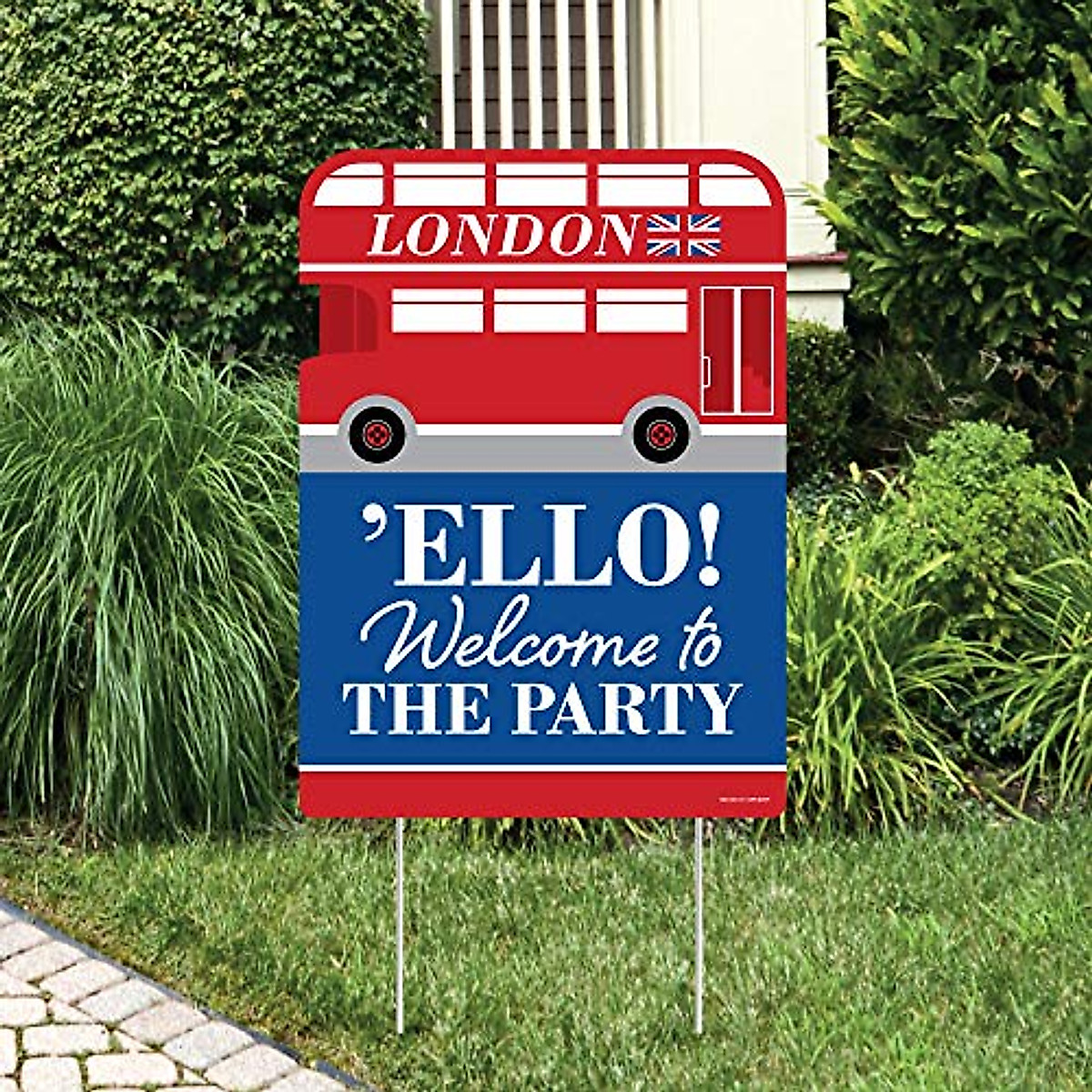 Big Dot of Happiness Cheerio, London - Party Decorations - British UK Party Welcome Yard Sign