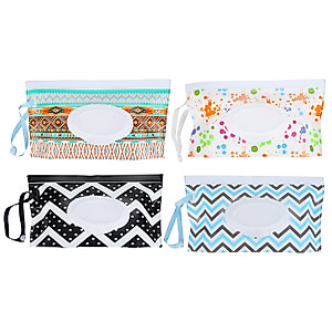 Portable Wet Wipe Pouch, Lanyard Suitable Size Refillable Wet Wipe Holder for Kitchens for Bathrooms for Baby Rooms