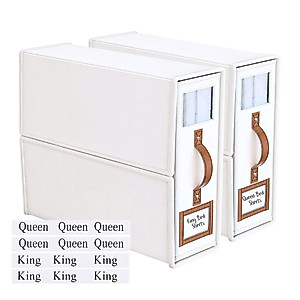 Bed Sheet Organizers and Storage & Bed Sheet Organizer Bands | Under bed Storage, Blanket Storage, Sheet Storage | 2 Sheet Organizers, 4 Bed Sheet Organizer Bands (Ivory)