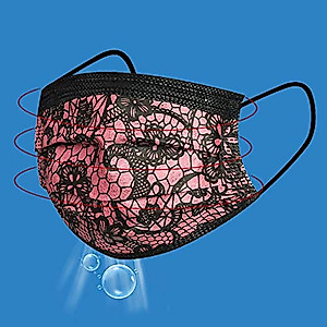 Lace Disposable Face_Mask,Cloth Covering,No Washable, Lightweight Breathable and Anti-Haze Dust Mouth Guards Balaclava for Kids/Adults