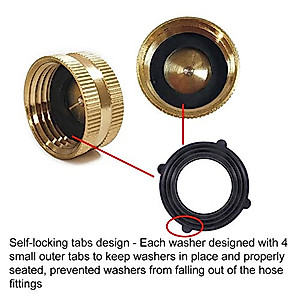 50 Pieces Garden Hose Rubber Washers Seals Garden Hose Washers Use for Garden Hose and Water Faucet Hose Washers Ring Hose Gaskets Self-Locking Tabs Keep Washer Firmly Stay in The Fitting