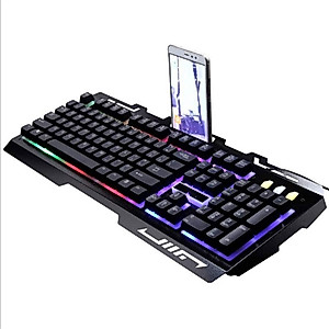 FEDRUI Mechanical Gaming Keyboard, Gaming Keyboard with RGB Backlit, 104 Keys Keyboard, for Computer Games (Color : Black)