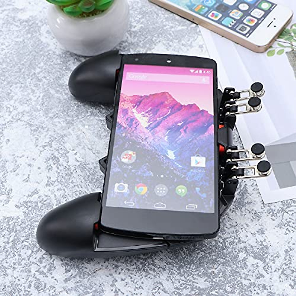 AK66 Six Finger All- in- One Mobile Game Controller Fire Key Button for Mobile Game Eating Chicken Artifacts Game Handle (Black) Cell Phone Automobile Accessories