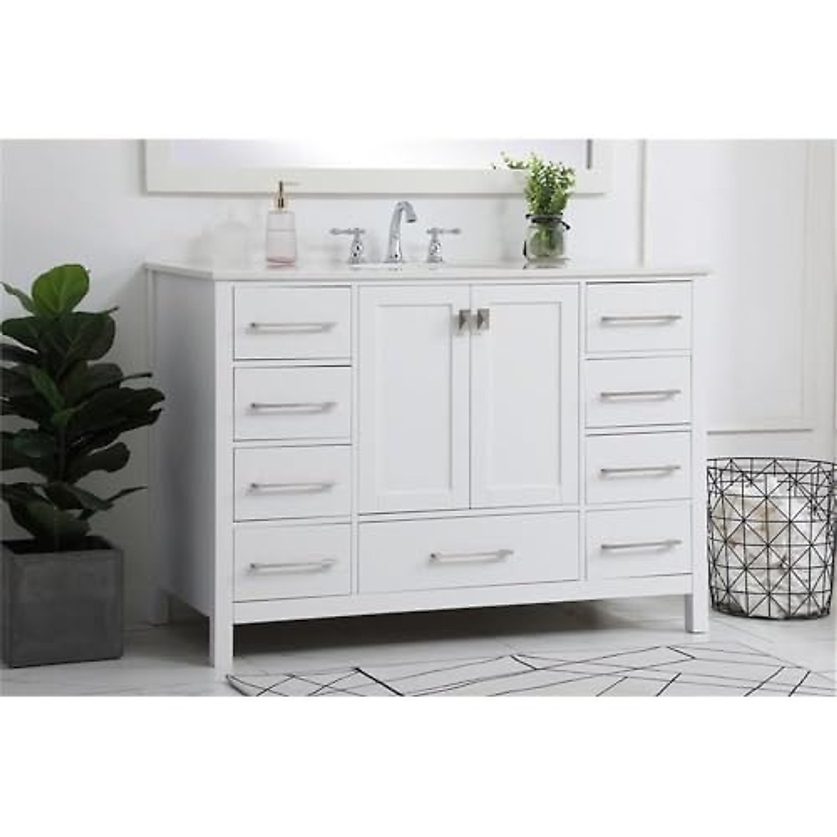 Elegant Kitchen and Bath 48 inch Single Bathroom Vanity Cabinet - White