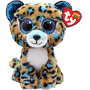 Ty Boo Animals Beanie Boo's-Plush Cobalt The Leopard 15cm-TY36691, TY36691, Beige, Blue, White, Small