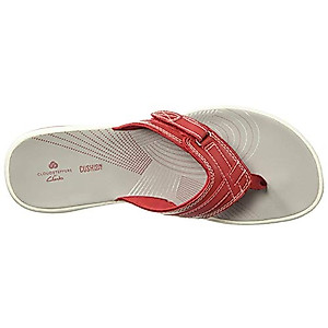 Clarks Women's Breeze Sea Flip-Flop, New Red Synthetic, 5
