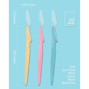 Dermaplane Razor, 60 Pcs Face Razors for Women and Men, Multipurpose Eyebrow Razor, Dermaplaning Tool for Face by MoHern