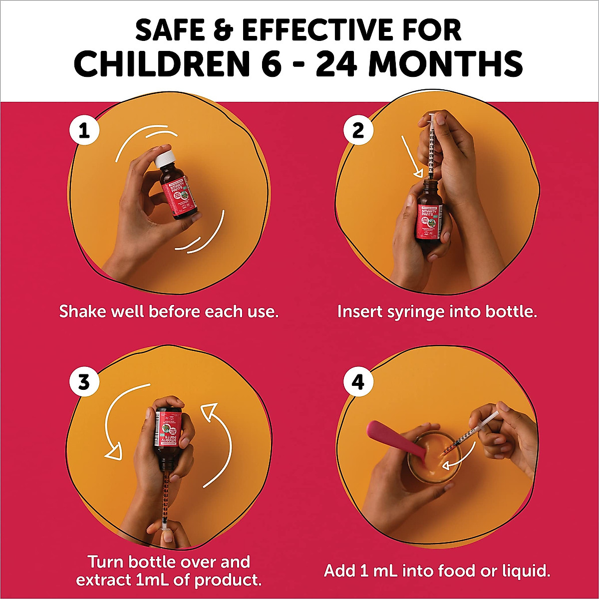 SmartyPants Baby Multi&DHA Supplement:Liquid Multivitamin with Vitamin D3, C,Vitamin B6,Biotin,Choline & Lutein, for Infants 6-24 Months,Gluten Free,Natural Fruit Flavor,30 Servings(Package May Vary)