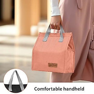 Lunch Bag Insulated, Lunch Box Bag, Reusable Lunch Tote Bag, Lunch Box Container Bag Insulated for Women, Men, Work, Office, Travel -Black