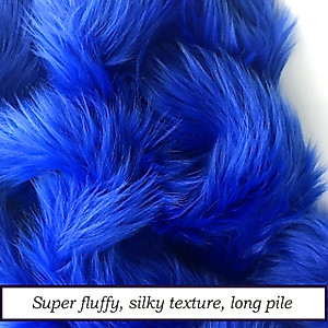 Bianna Royal Blue Luxury Faux Fur Fabric, by The Yard, American Seller, Shag Shaggy Material for Crafting, Sewing, Costumes, Fursuits, Home Decor (1 Yard - 36x60 inches)