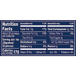 PLANTERS Unsalted Premium Cashews, 1.63 lb. Canister