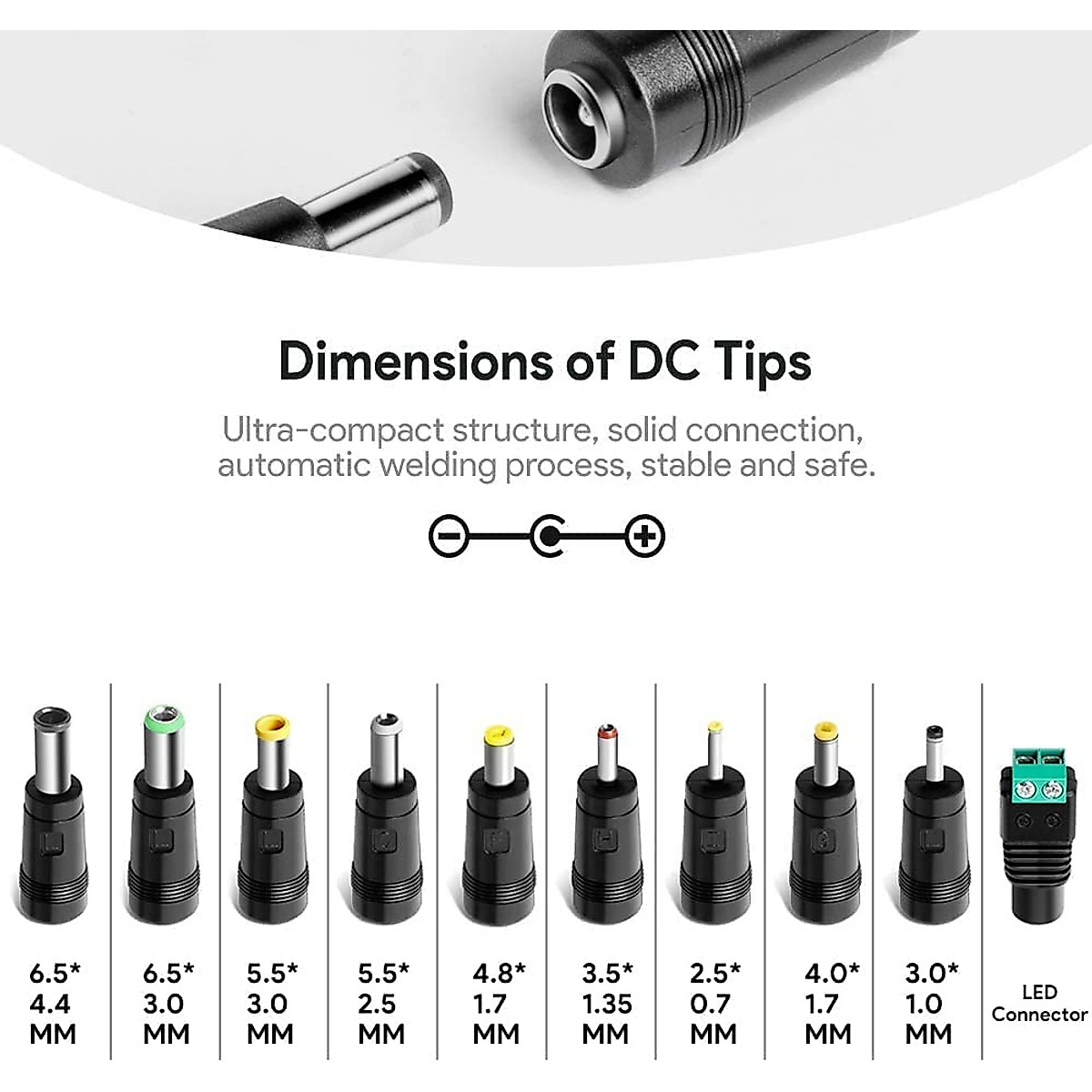 HKY 15V 60W Universal AC/DC Adapter Switching Power Supply with 10 Selectable Adapter Tips, AC to DC 15V 4A (15V 3.5A,15V 3A,15V 2A,15V 2.5A Compatible) Power Cord Cable Wall Plug Charger