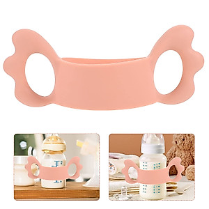 Kisangel Silicone Baby Bottle Handles Universal Silicone Milk Bottle Carry Handles Soft Portable Bottle Holder for Infant Newborn Toddler