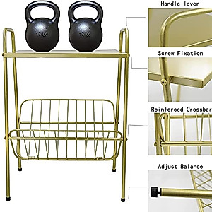 Jbikao Gold End Table Set of 2, Small Nightstand, Slim Side Table, Modern Sofa Bedside Table for Bedroom, Living Room,Rustic