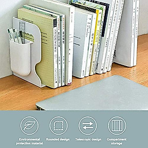 Retractable Bookends for Shelves Bookshlef with Pen Book Support Stand Desk Magazine File Book Rack Organizer