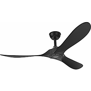 alescu Black Ceiling Fan 52" with Remote Control,Modern Reversible DC Motor for Patio Bedroom Living Room Christmas Gift