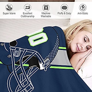 Custom Personalized Football Blankets Soft Flannel Throw Blanket with Any Name and Number for Fans Ideal Gifts