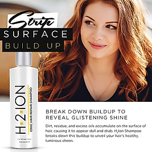 H2 Ion Hair Repair Shampoo -- Thermal Activated Ionic Shampoo for Damaged Hair -- Deep Clean - Lock in Moisture - Restore Shine Body & Bounce - Protect from Heat Styling - Seal Split Ends (8 oz)