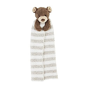 Mud Pie Children's Bear Lovey Blanket, Stripe 21" x 16"