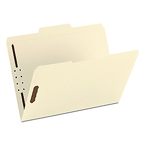 Smead 100% Recycled Fastener File Folder, 2 Fasteners, Reinforced 1/3-Cut Tab, Letter Size, Manila, 50 per Box (14547)