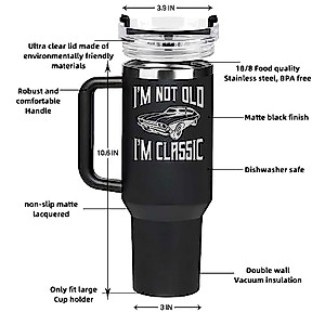 AMAZPRINTS Dad Gifts from Daughter Son - Gifts for Dad, Grandpa, Men - Birthday Gifts for Men - Dad Birthday Gift - Funny Gifts for Men - Retirement Gifts - Men Gifts Ideas -Tumbler 40oz With Handle