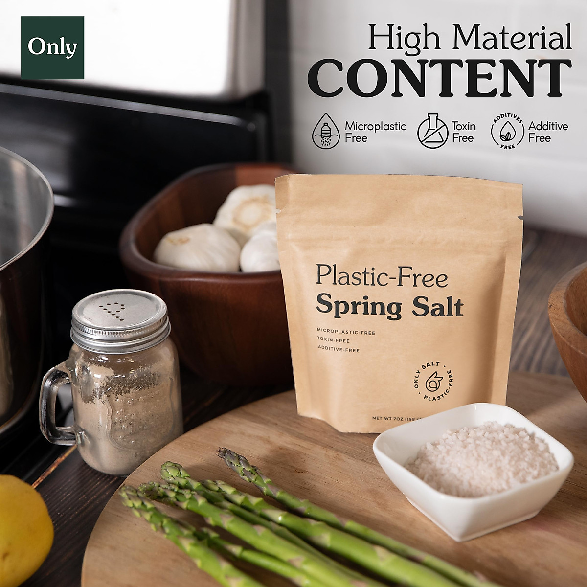 Spring Salt - Organic - Microplastic Free Sea Salt - Coarse - 7oz Pouch