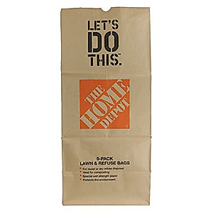 Home Depot Heavy Duty Brown Paper 30 Gallon Lawn and Refuse Bags for Home and Garden (70 Lawn Bags)