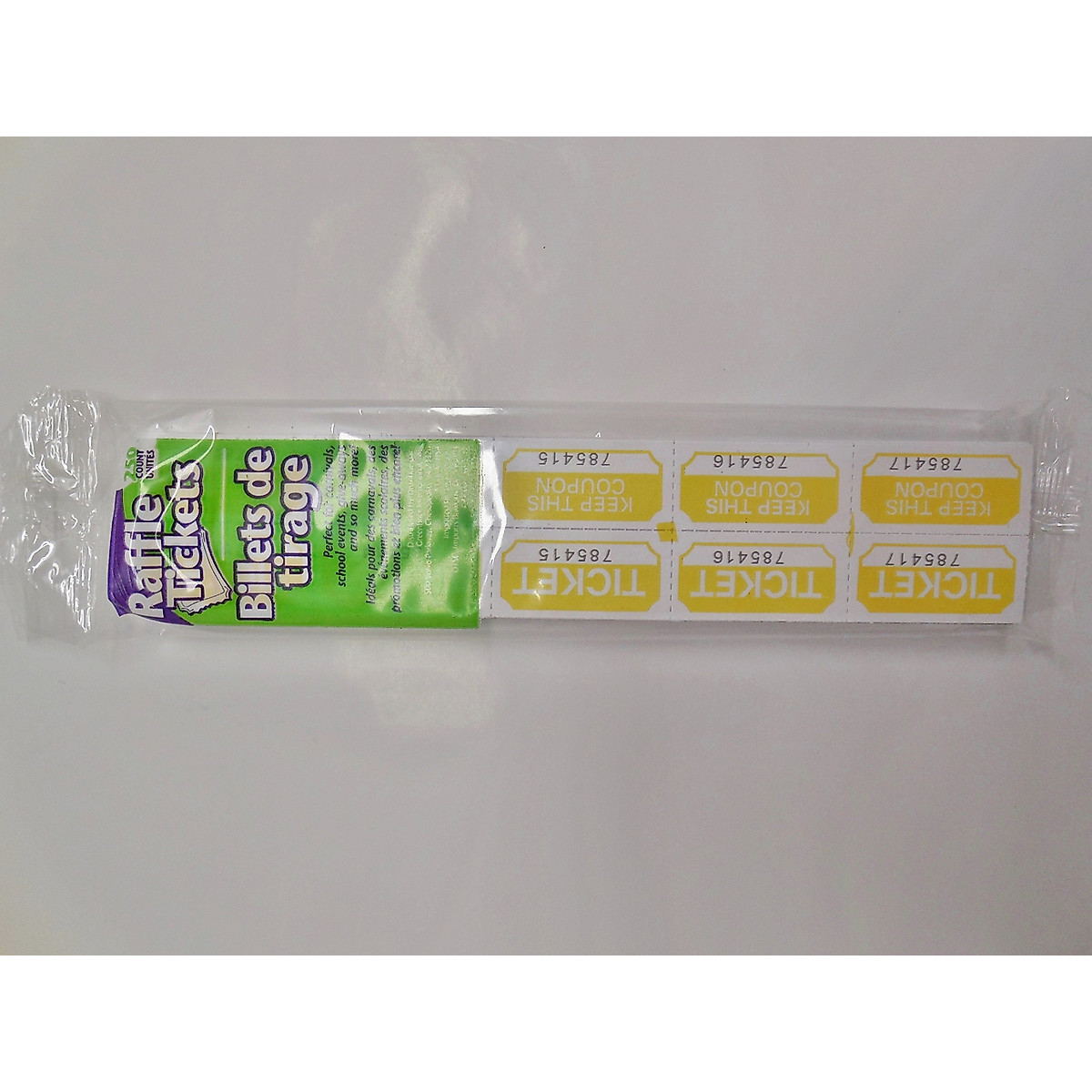 Yellow Raffle Tickets 250 Count Prefolded - Made in USA!