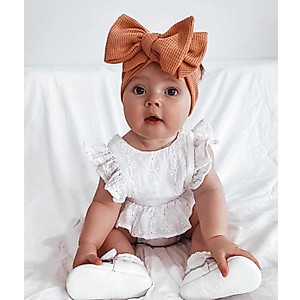 GEZISAN Baby Headbands Waffle Hairband with Bows for Baby Girls Newborn Infant Toddlers Kids