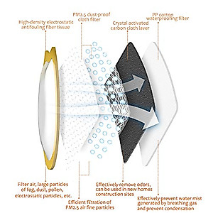 Gasin Adults Mini Electric Air Purifier with Activated Carbon Filter Automatic Fresh Air Purifying Anti for Dust Pollen Allergy for Adults