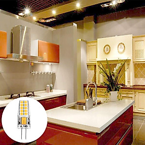 Lxcom Lighting 2.5W G4 led Light Bulbs AC/DC 12V G4 Mini LED Bulb(4 Pack)- 25W Halogen Light Bulbs Replacement Warm White 3000K JC T3 Lamp for Chandelier Display Puck Light Landscape Lighting